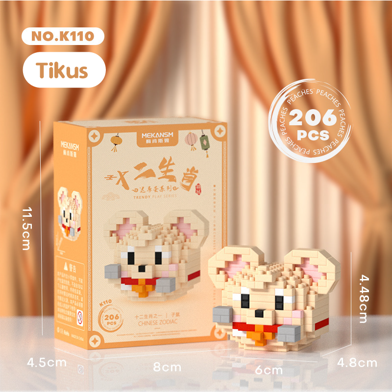 Damo Egg 12 Shio // Nano Block Model Kartun Mainan Balok Susun Bricks ...