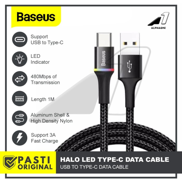 BASEUS Kabel Data USB Type C LED Halo Casan Carger HP Fast Charging 3A ... BASEUS Kabel Data USB Type C LED Halo Casan Carger HP Fast Charging 3A ...