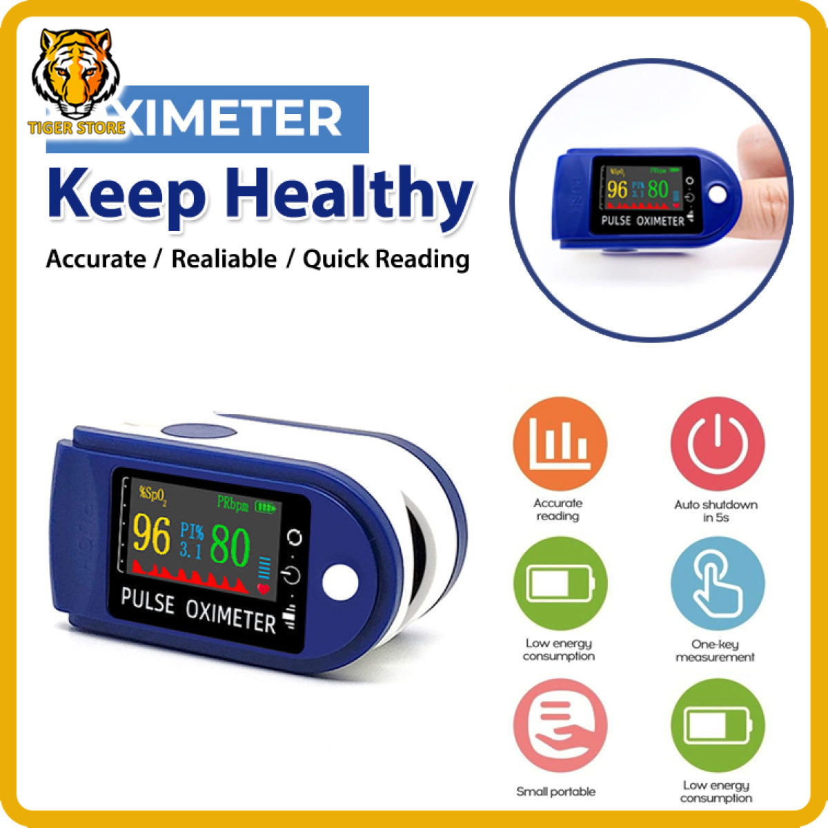 Fingertip PULSE Oximeter SpO2 LED / Digital Ujung Jari Pulse Oksimeter ...