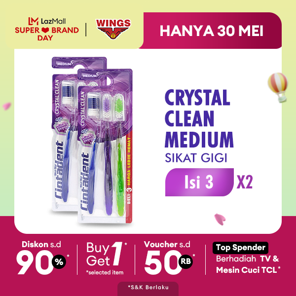 [Paket isi 2] CIPTADENT Sikat Gigi Crystal Medium Kotak Isi 3 | Lazada Indonesia