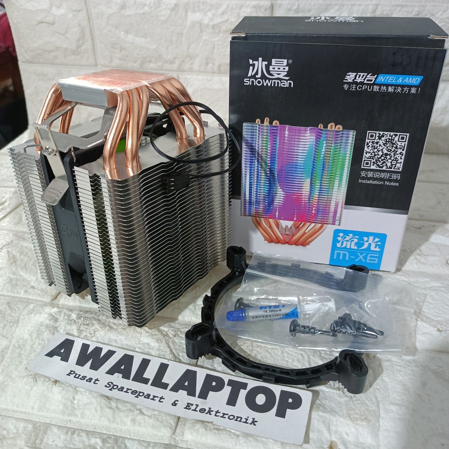 cpu cooler heat 6 pipe fan cooler tembaga intel AMD fan heatsink ...