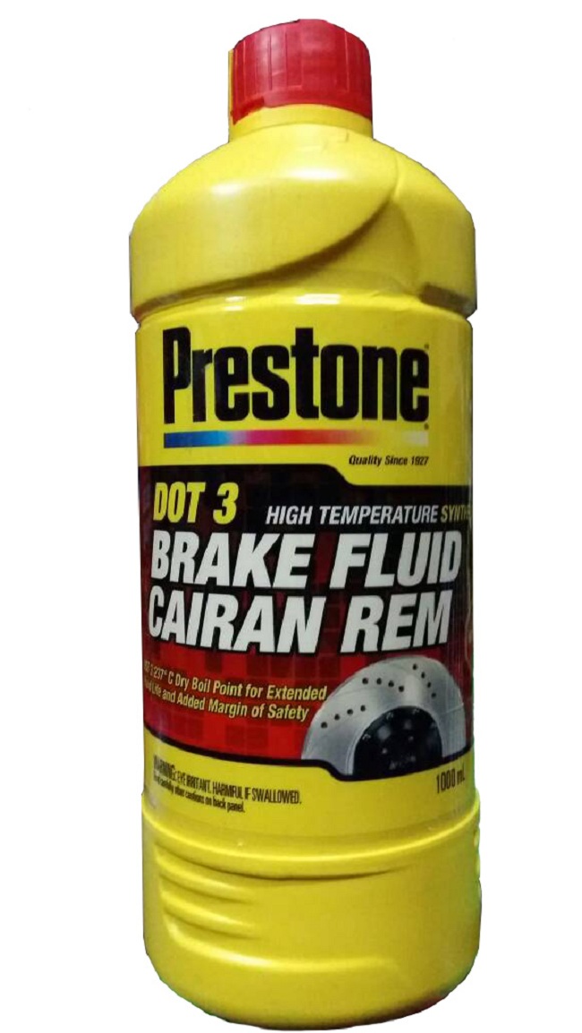 Prestone DOT 3 Brake Fluid / Minyak Rem / Cairan Rem Merah 1 Liter Asli ...