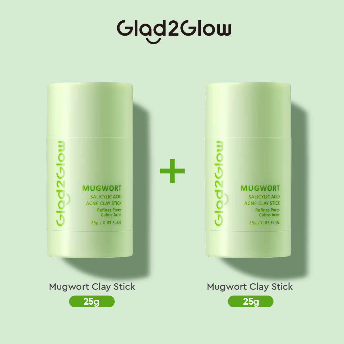 Glad2Glow Mugwort Salicylic Acid Acne Clay Stick 25g Glad2Glow Masker Stik g2g Pembersih Komedo ...