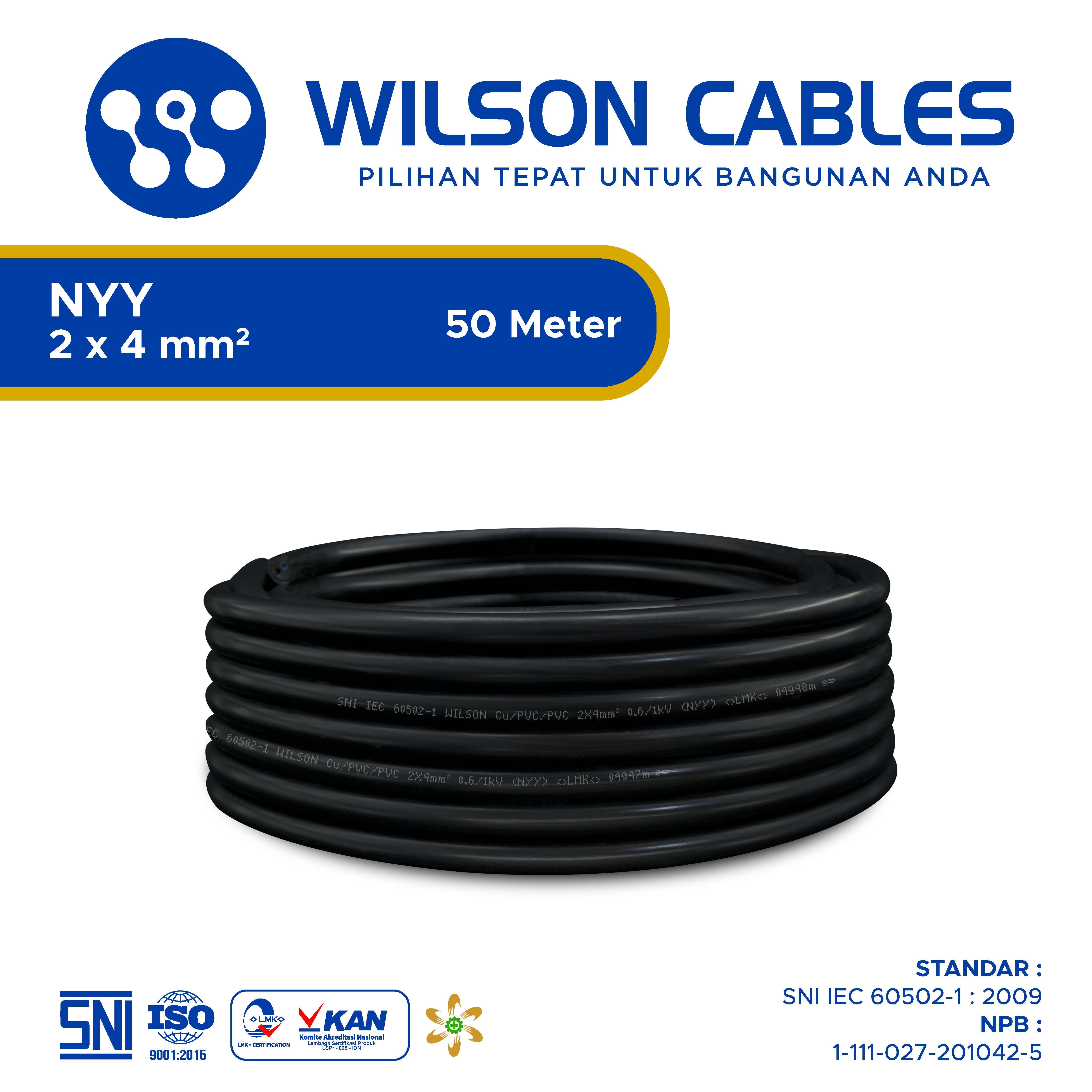 Kabel NYY 2x4 Mm2 50 Meter Hitam Kabel Listrik Tembaga Wilson Cables Kabel NYY 2x4 Mm2 50 Meter Hitam Kabel Listrik Tembaga Wilson Cables