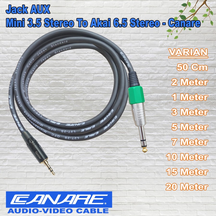 Kabel Aux/ Kabel Instrument Mini Stereo 3.5 To Akai Stereo 6.5 -Canare ...