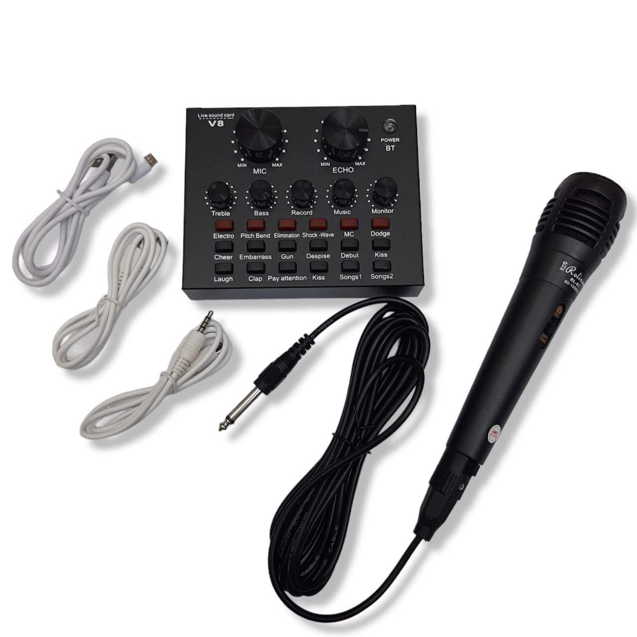 Sound card V8 Alat Karaoke Bluetooth Untuk Live Streaming Karaoke ...