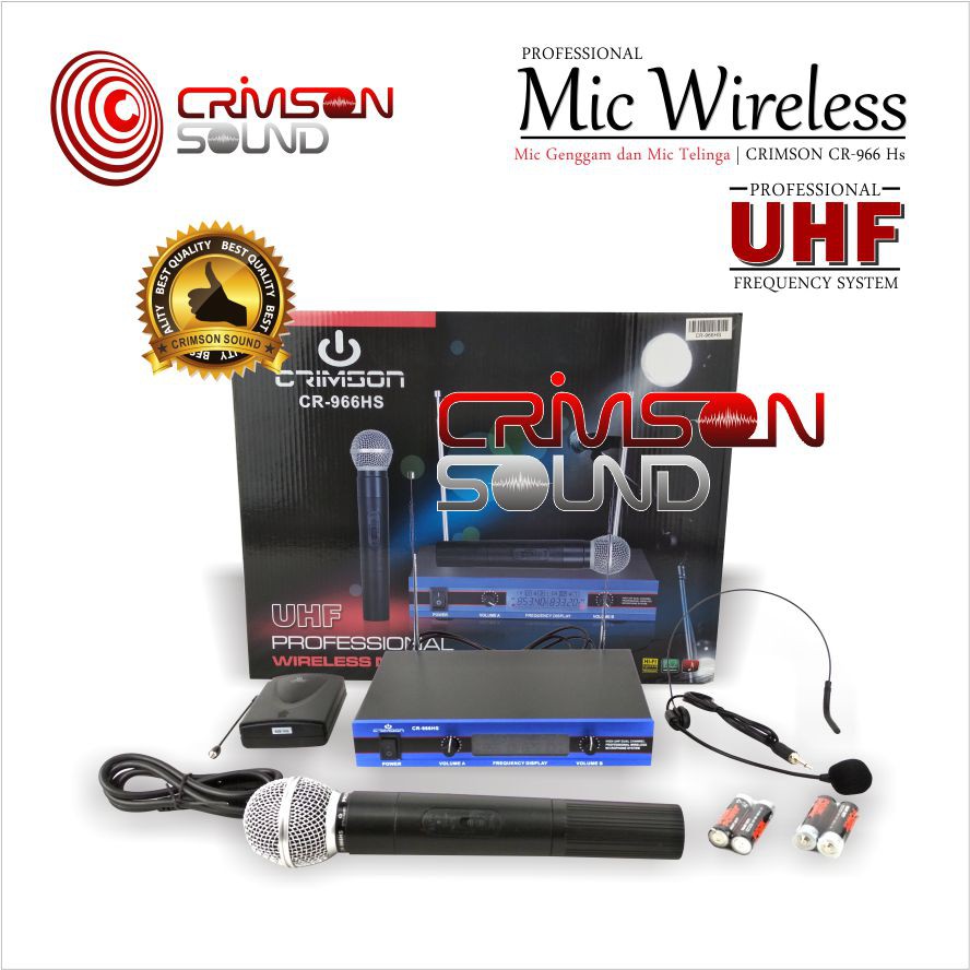 Mic Wireless Crimson CR-966HS dan Mic Telinga | Lazada Indonesia