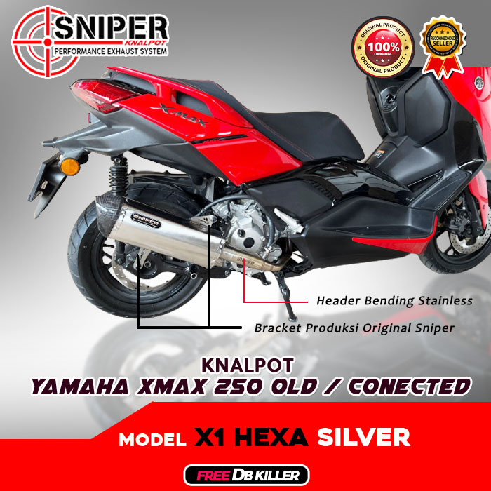 Knalpot Yamaha Xmax 250 Old Connected Model X1 Warna Silver | Lazada ...