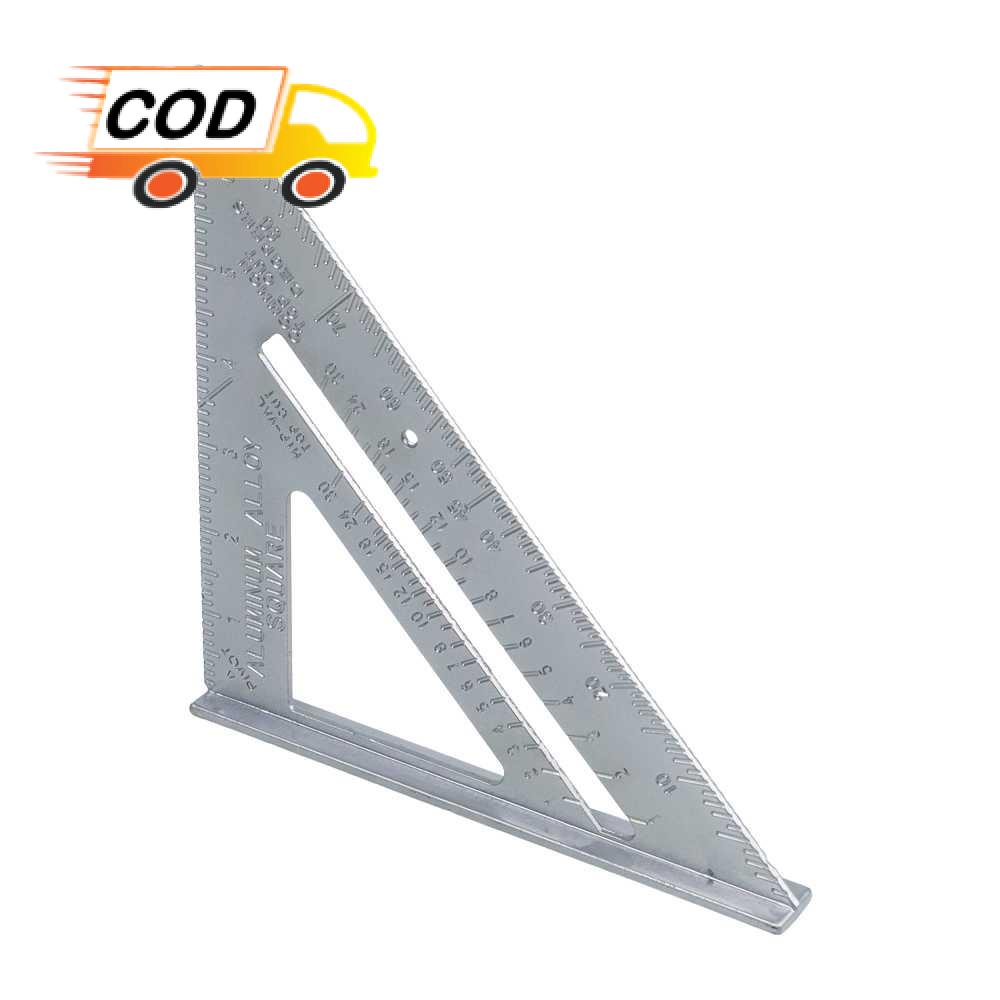Penggaris Siku Segitiga Sudut 90 Derajat Aluminium Mistar Tukang Kayu ...