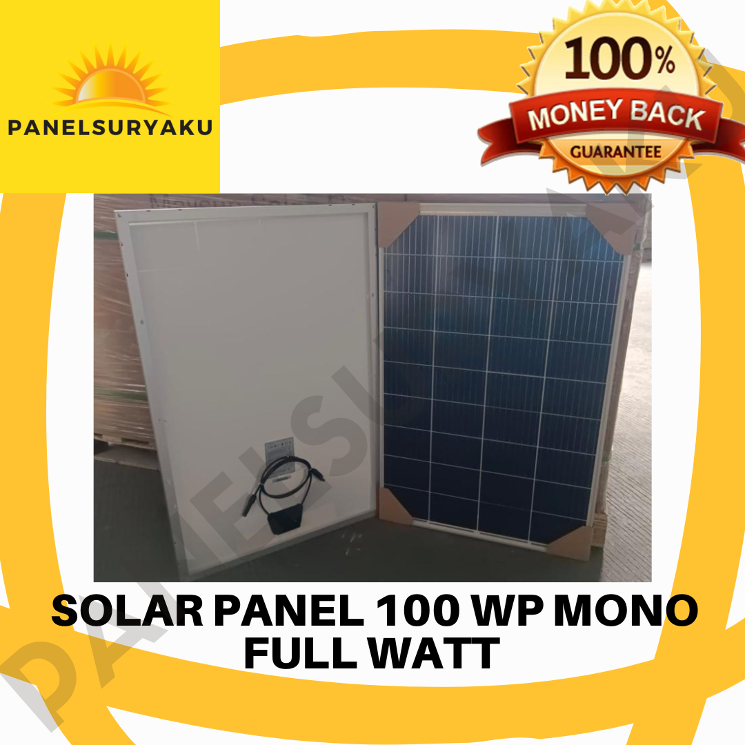 SOLAR PANEL SURYA SOLAR CELL 100 WP 100 WATT MONOCRYTALLINE MAYSUN ...