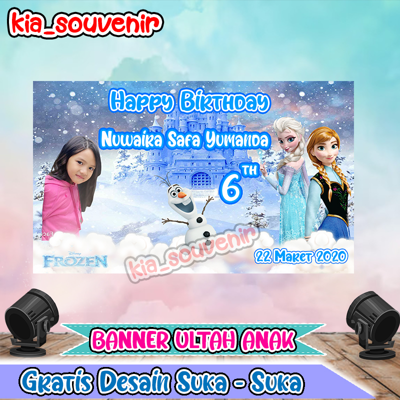 SPANDUK FROZEN / BACKDROP ULTAH ELSA / BANNER ULANG TAHUN | Lazada ...