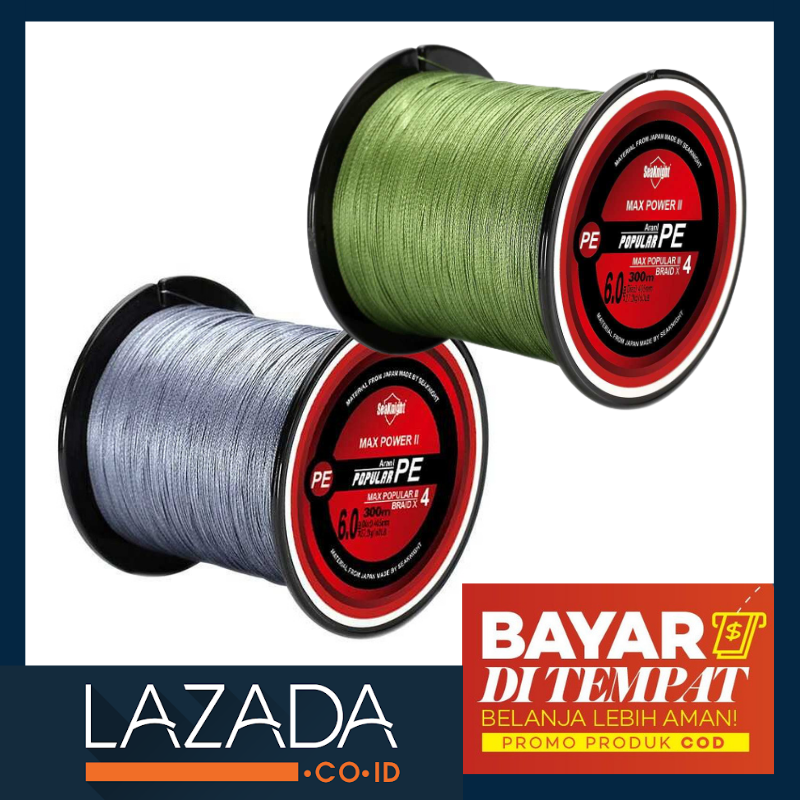 Original Senar Tali Benang Pancing PE Braided Thick Line 300M Hijau ...