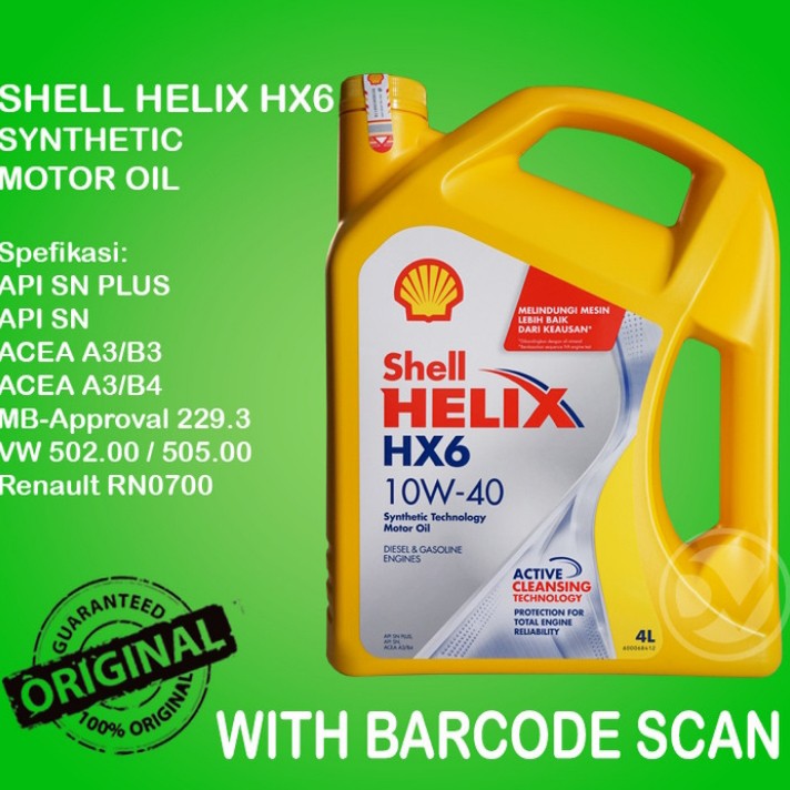 Shell Helix HX6 10W-40 Kemasan 4L | Lazada Indonesia