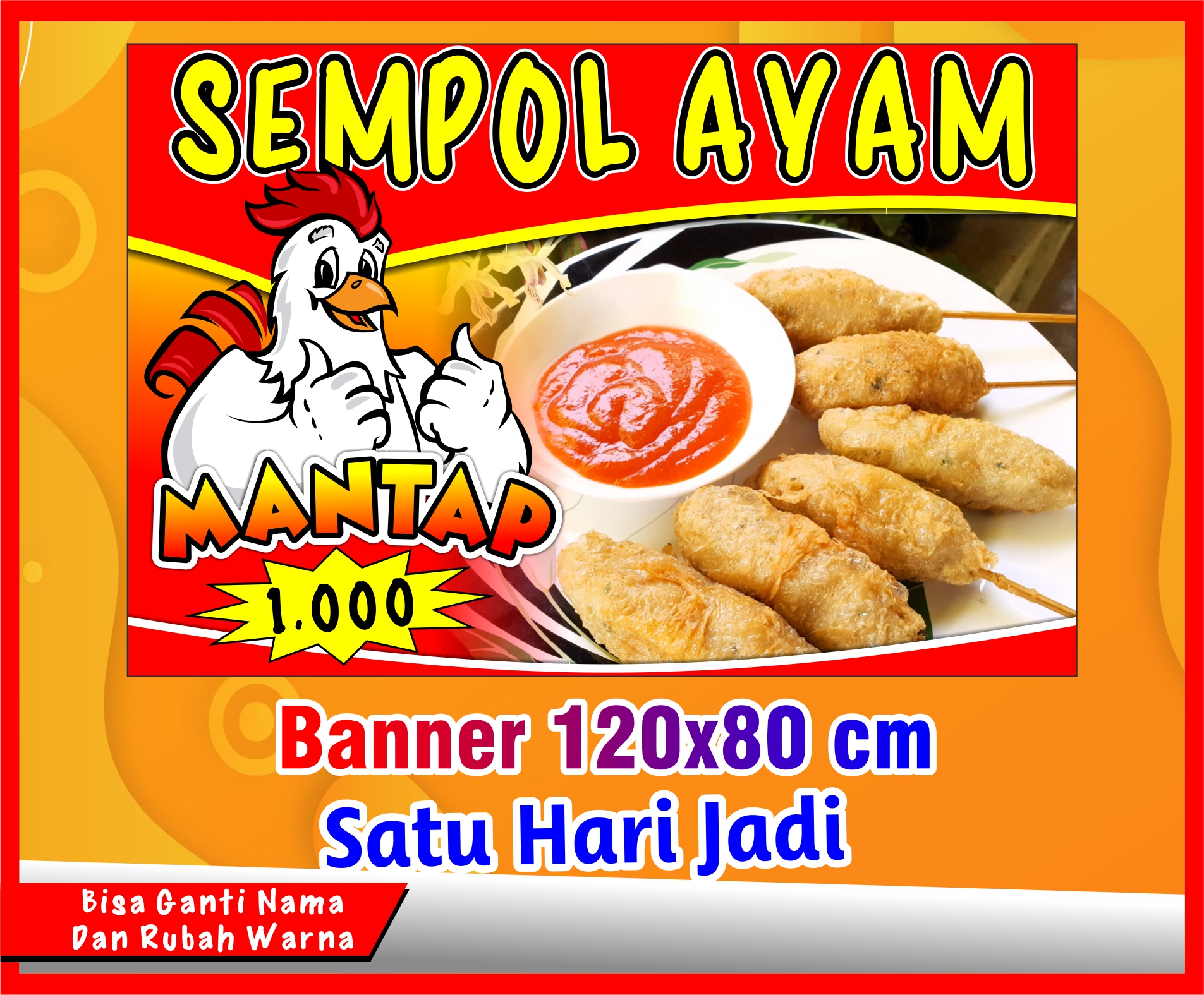 SPANDUK BANNER BACKDROP SEMPOL AYAM /CETAK SPANDUK SEMPOL AYAM MURAH ...