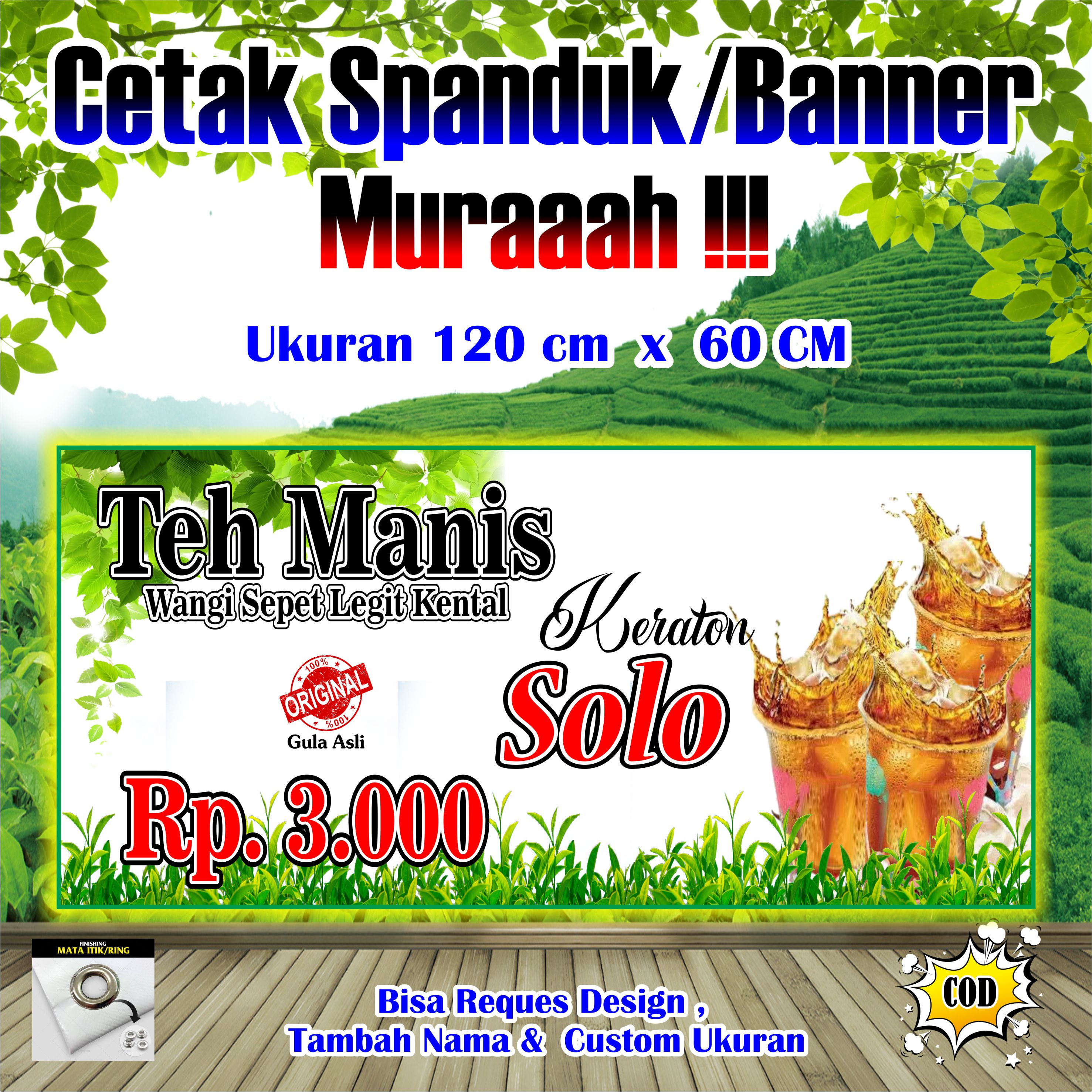 Spanduk Banner Es Teh Solo Ukuran 120 cm x 60 cm | Lazada Indonesia