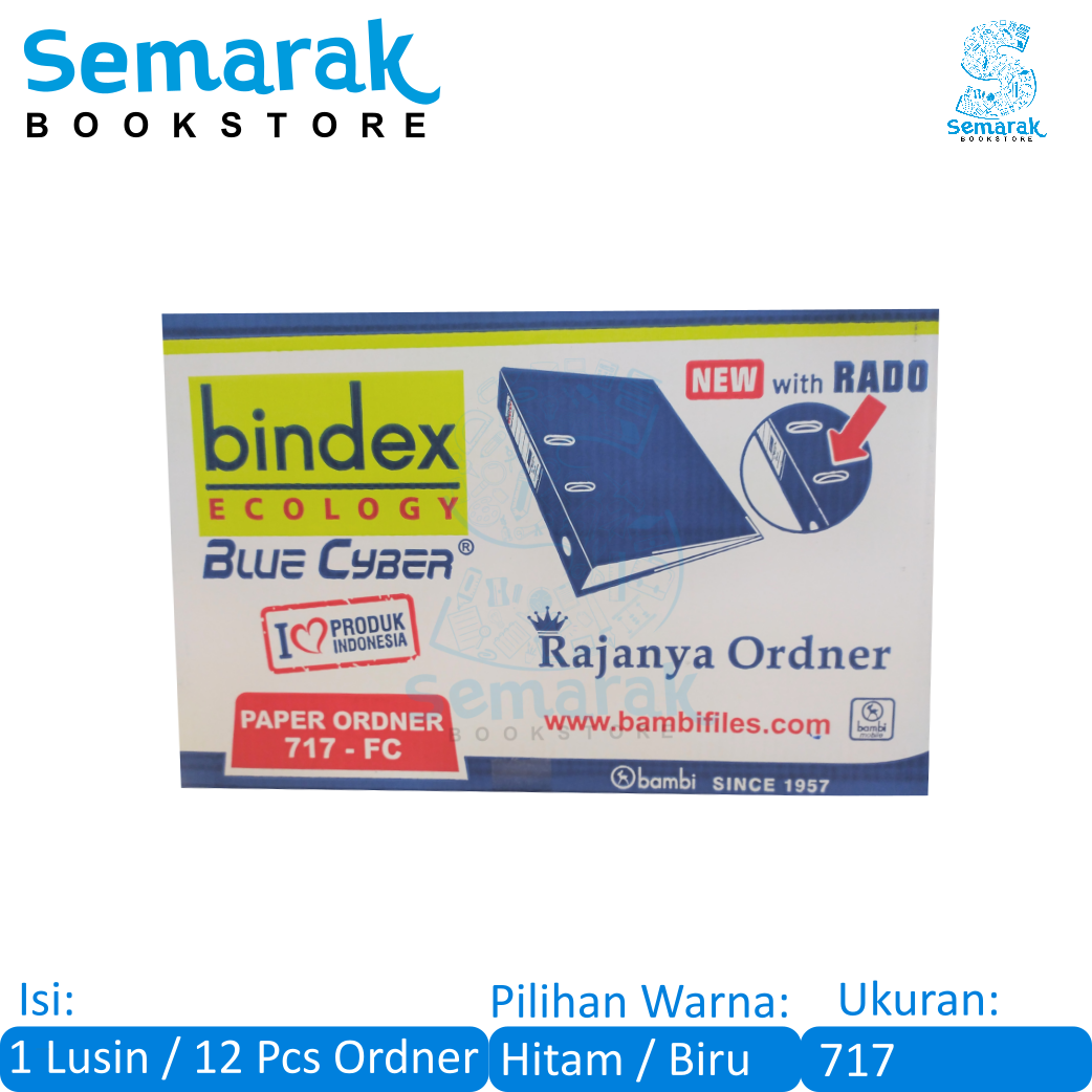 Bindex Ecology 717 Ordner 7 CM - Hitam/Biru [1 Lusin / 12 Pcs] | Lazada ...