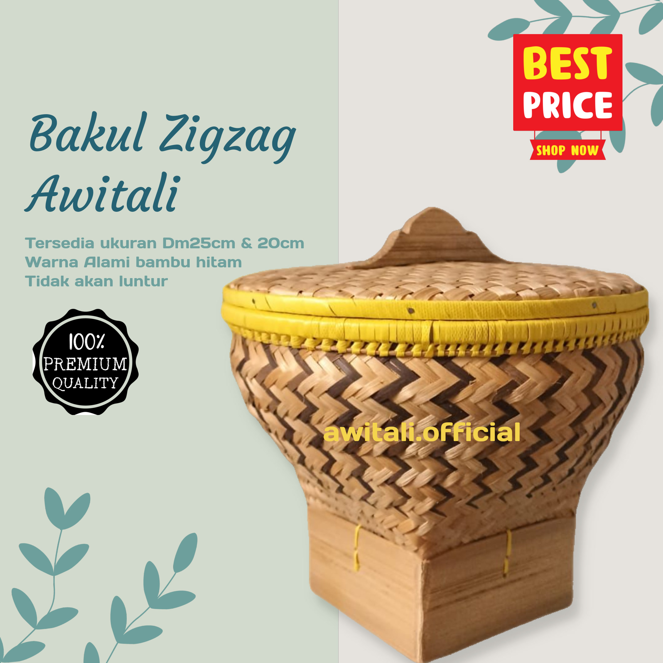 Bakul Nasi Anyaman Bambu Tutup Awitali Wakul Boboko Dari Bambu Ceting ...