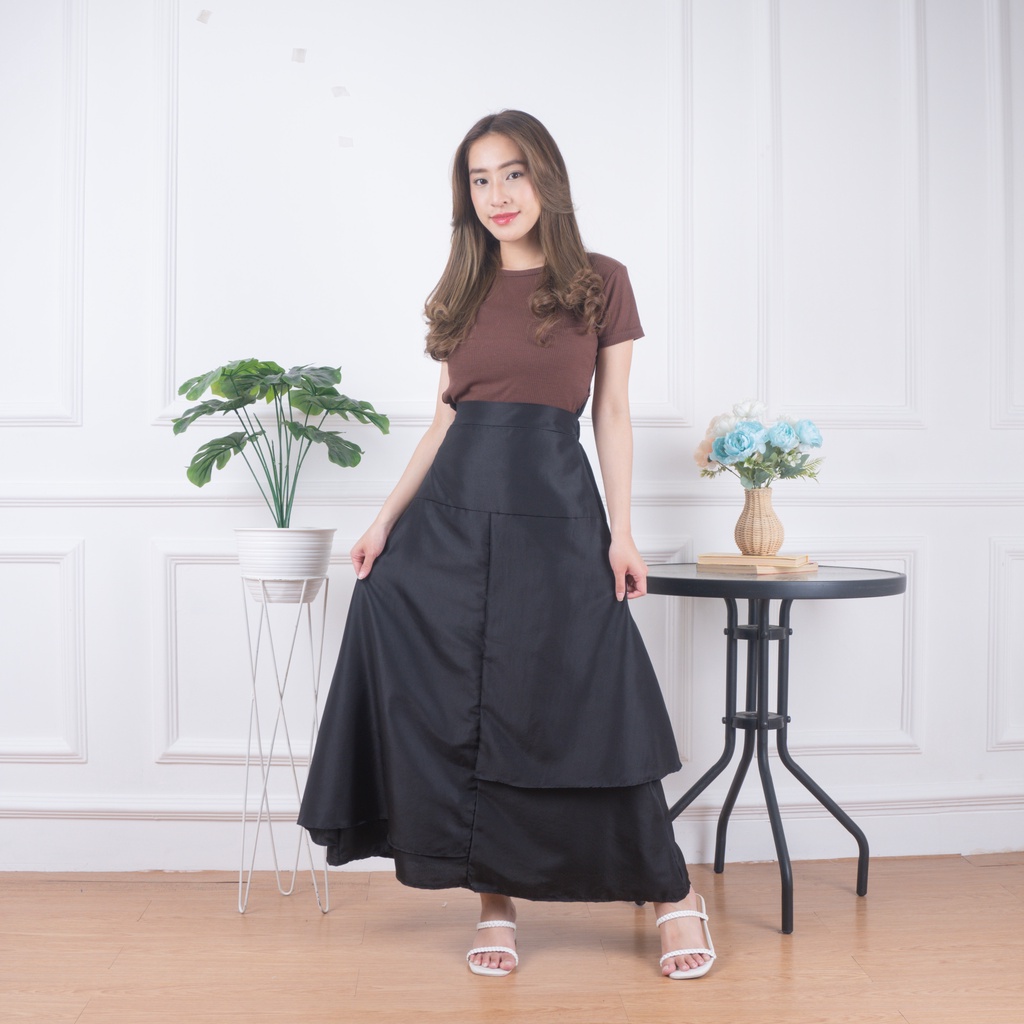 AQILA - MONALICA ROK SKIRT / Rok Linen Susun Rok Panjang Unik / Rok ...