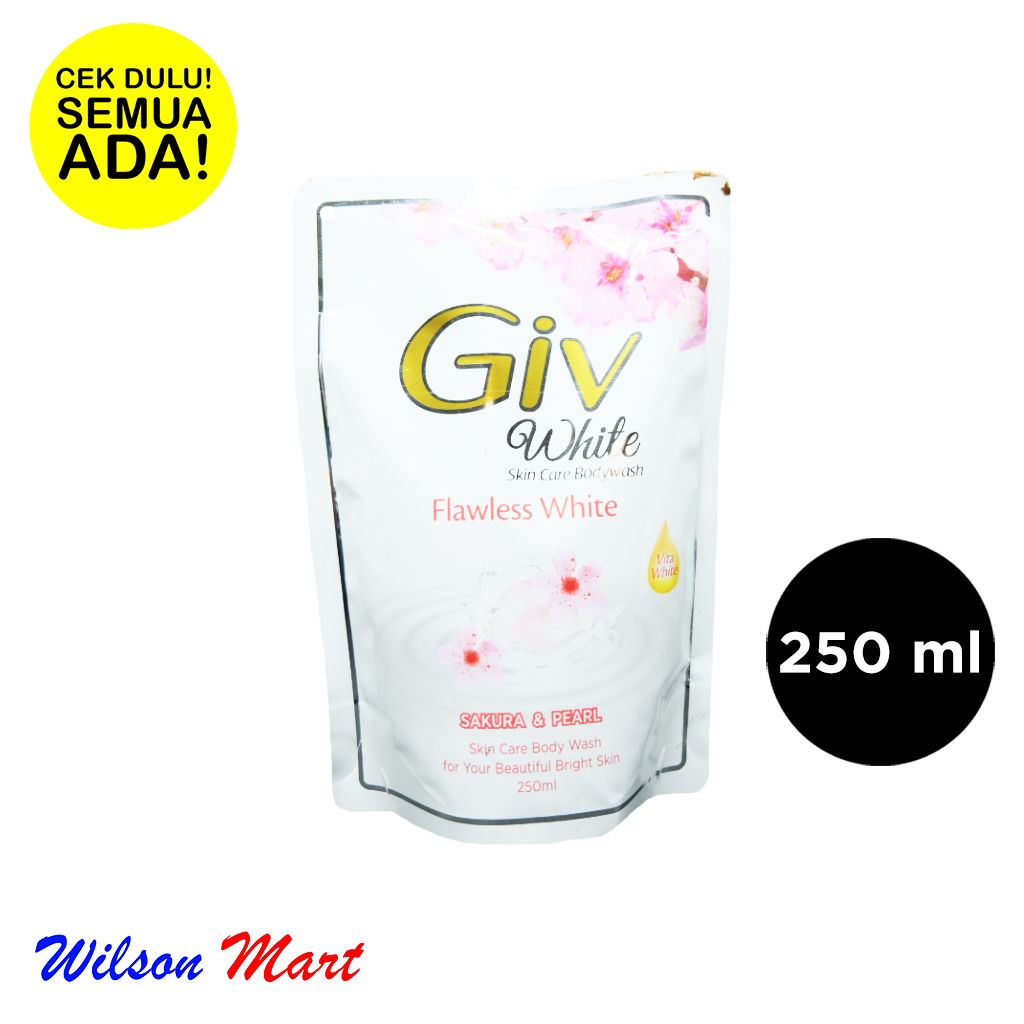 GIV WHITE SKIN CARE BODY WASH FLAWLESS WHITE SAKURA PEARL 250 ML REFILL ...