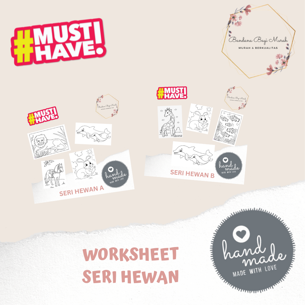 4 LEMBAR Worksheet Mewarnai Anak Kertas Gambar Sketsa Mewarnai Anak ...