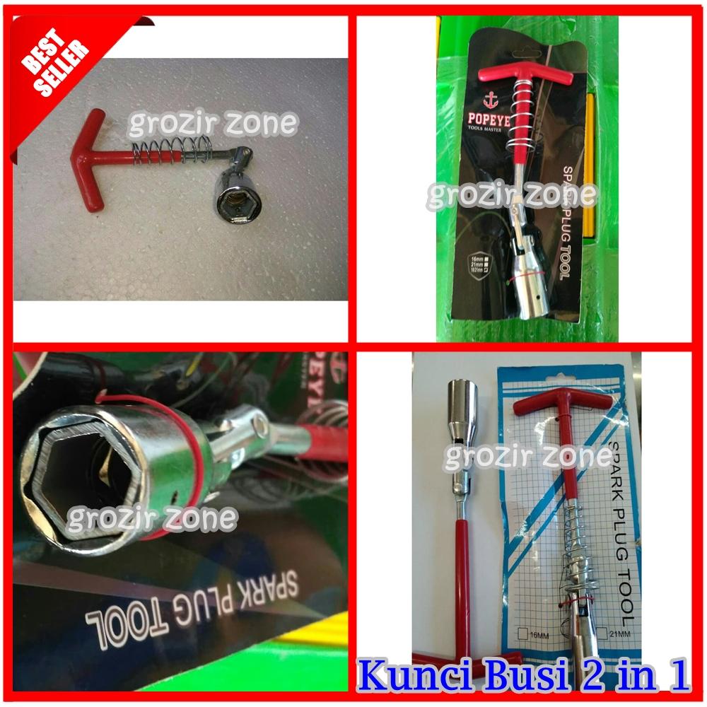 Kunci Busi 2 in 1 Ukuran 16mm & 21mm Model T - Kunci Busi 2 Ukuran ...