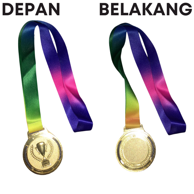 MEDALI WARNA EMAS PERAK PERUNGGU GOLD SILVER BRONZE TALI MEDALION ...