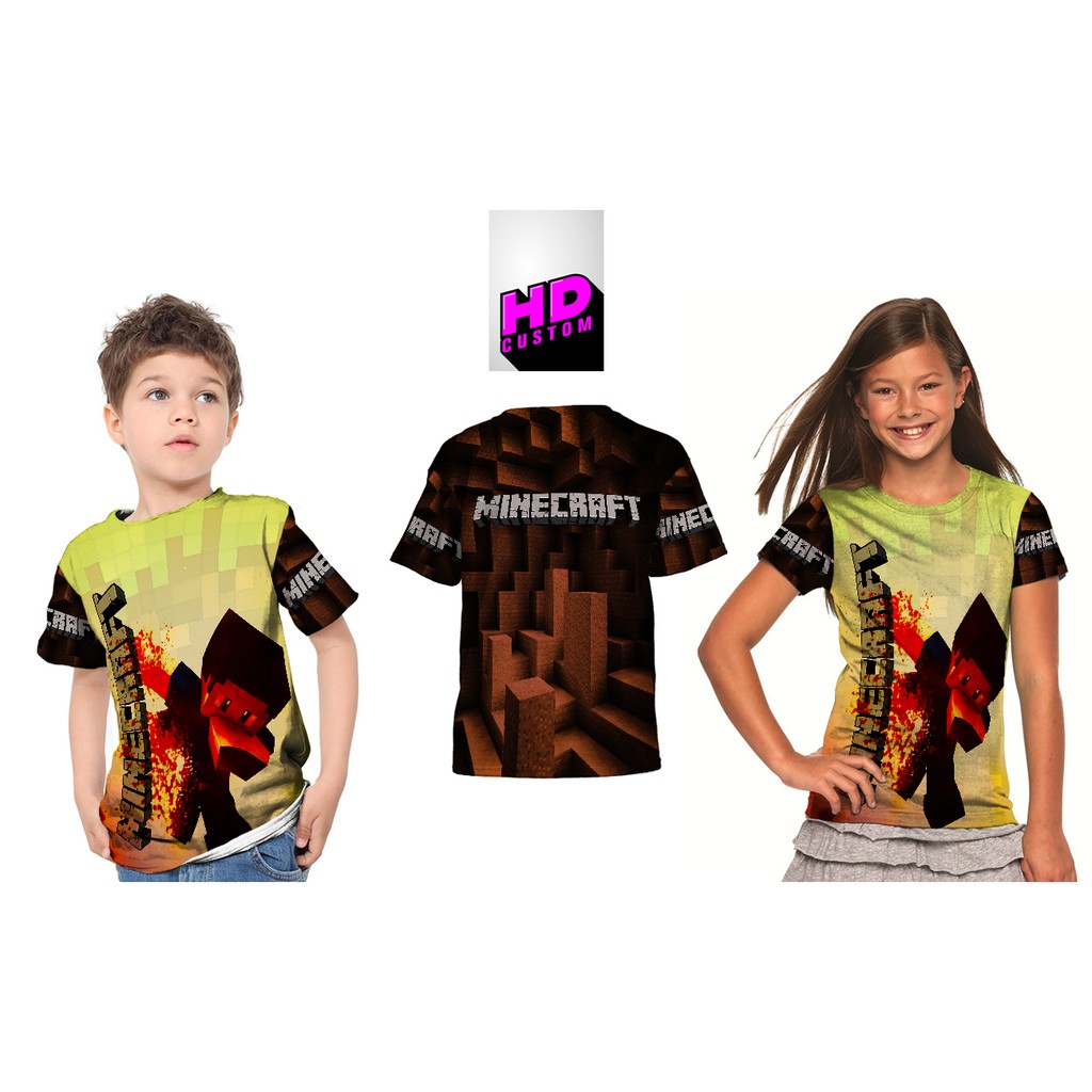 Kaos Baju Anak Fullprint Custom New MINECRAFT 09 | Lazada Indonesia