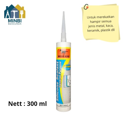 LEM KACA BOTOL MUSTANG 300 ML / SILICON SEALANT / LEM KACA SEALANT ...