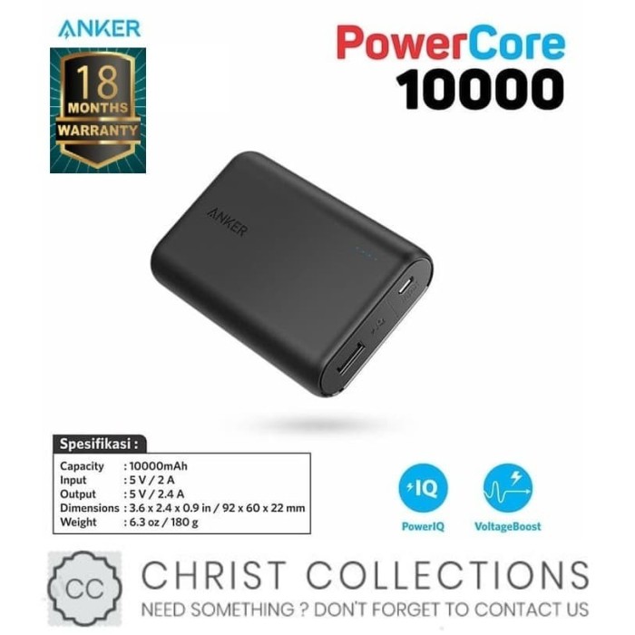 ANKER POWERBANK MINI 10000MAH FAST CHARGING 2,4A POWERCORE - A1263 ...