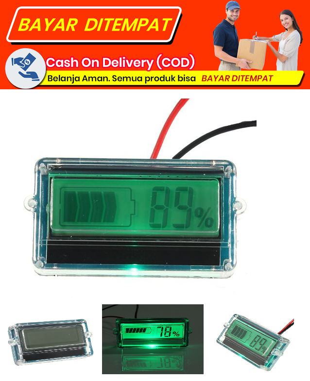 Alat Pengukur Kapasitas baterai LCD Anti Air Waterproof Display LCD Battery Baterai Capacity ...