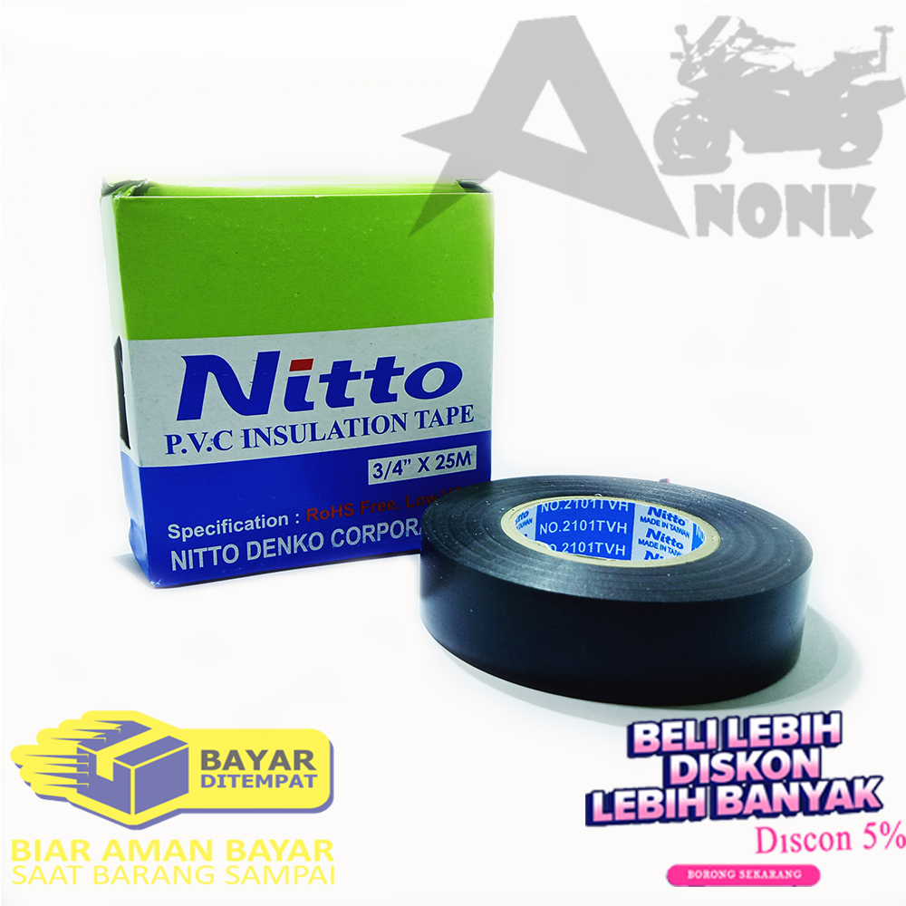 Solasi isolasi Nitto / Solatip Tape Kabel Listrik Merk NITTO Panjang ...