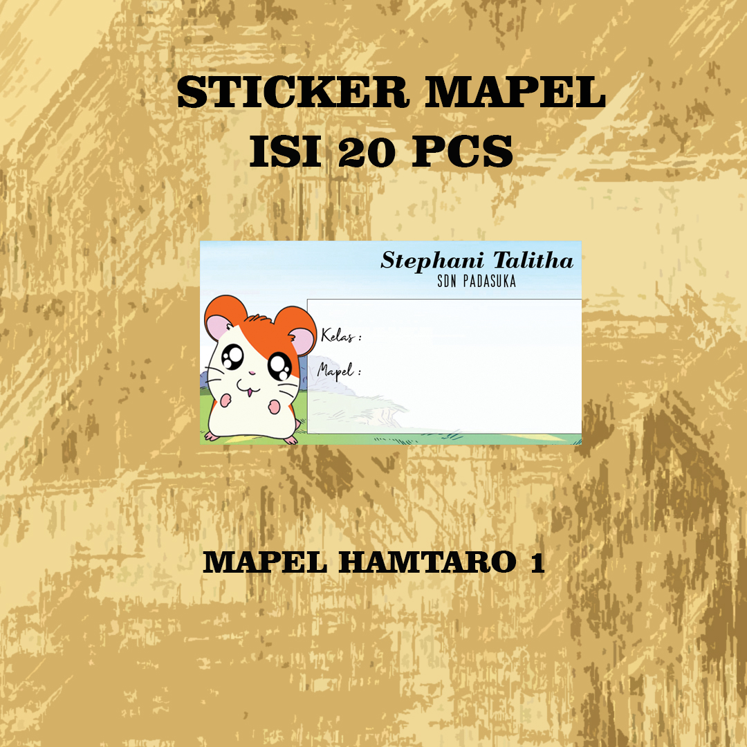sticker mapel isi 20 pcs, series hamtaro, sticker buku, sticker anak ...