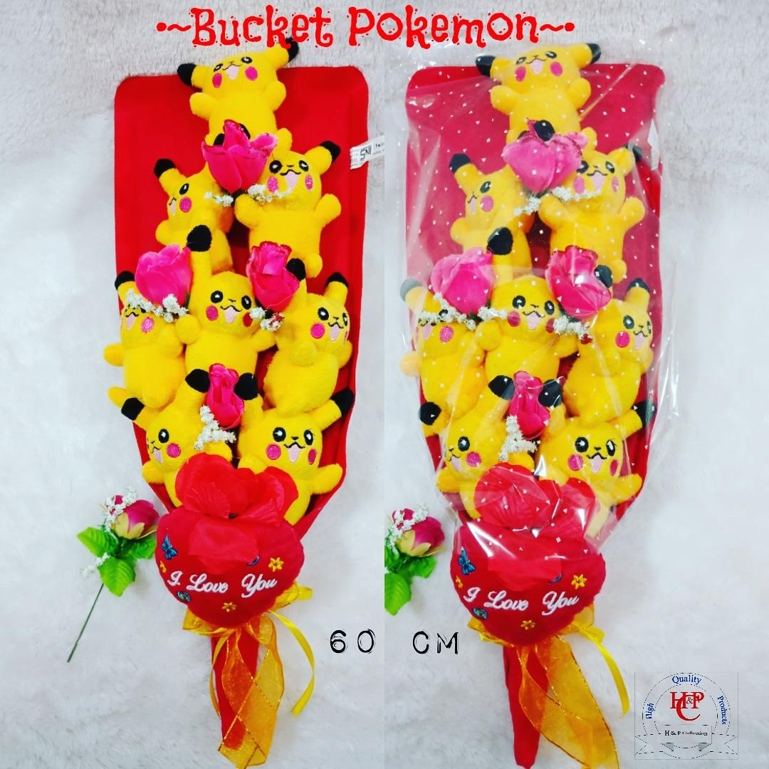 boneka bucket pokemon pikachu istimewa | Lazada Indonesia
