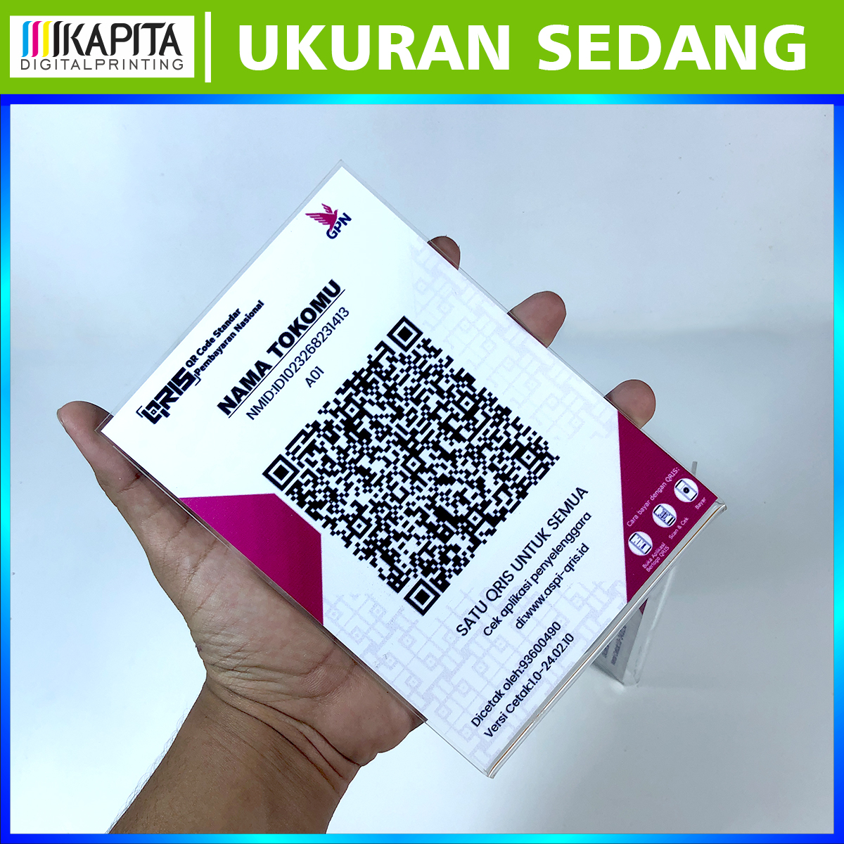 (Cetak Qrismu disini) Qris Stand Akrilik Tipe L | Cetak Qris dan Stand ...