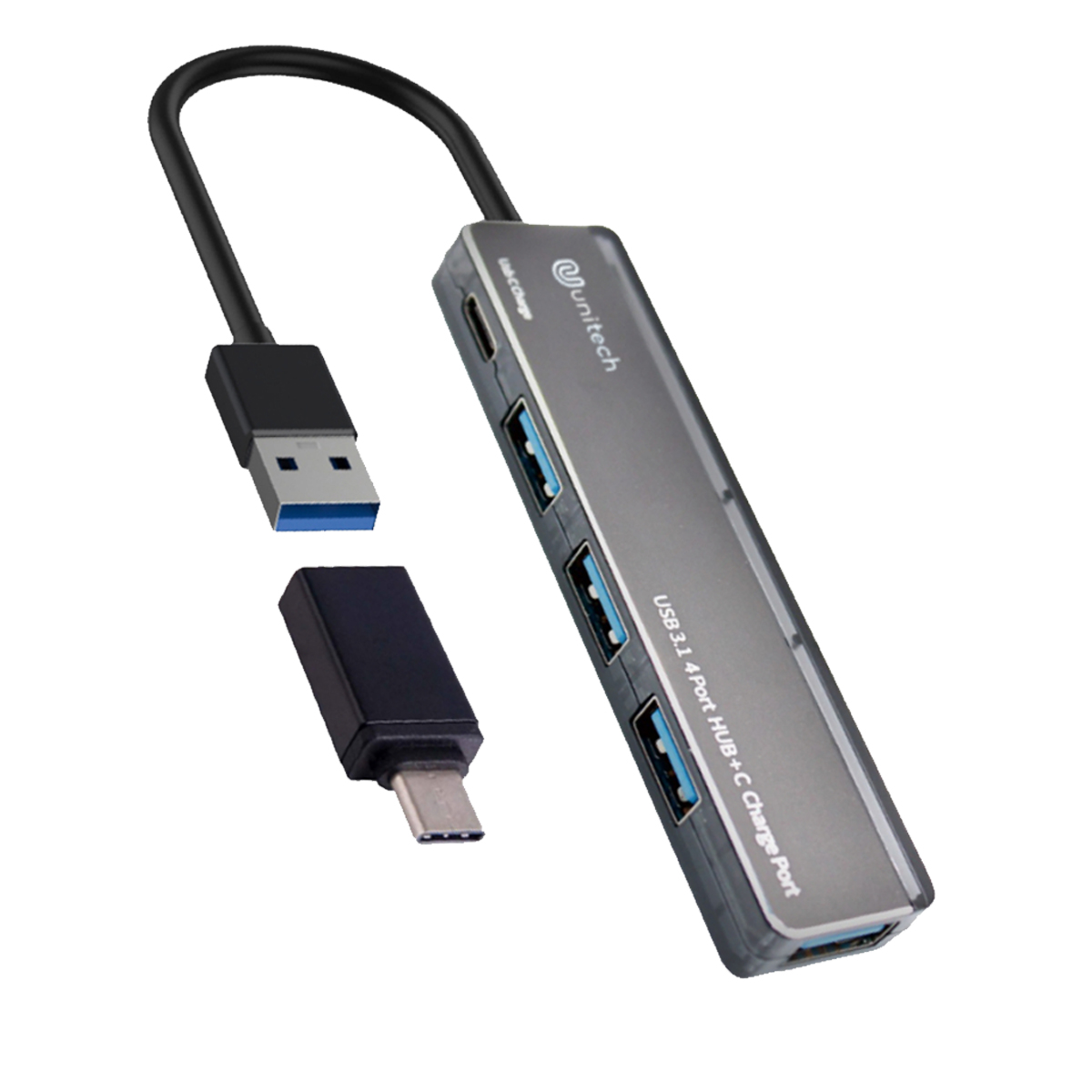 USB Hub 4 Port Unitech Pentalink Original 3.1 + Type C port Charger ...
