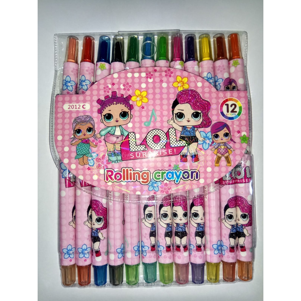 ROLLING CRAYON 12 PCS PENSIL WARNA COLOURING KARAKTER MOTIF DORAEMON ...