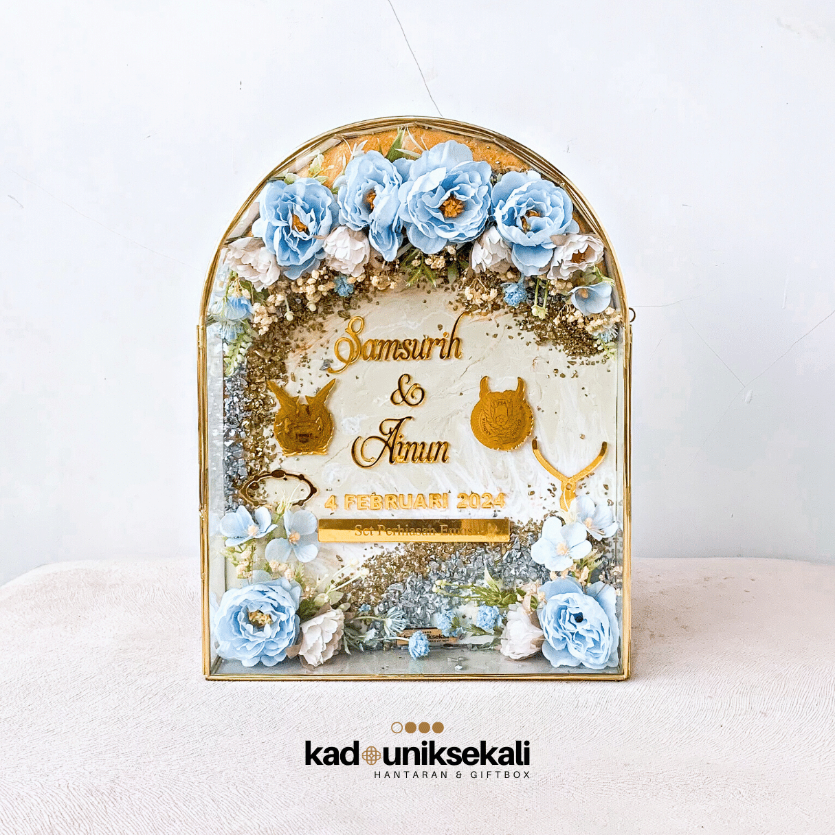 Mahar Resin Custom Warna Frame Terarium 40CM Full Glass Simbolis Mahar ...