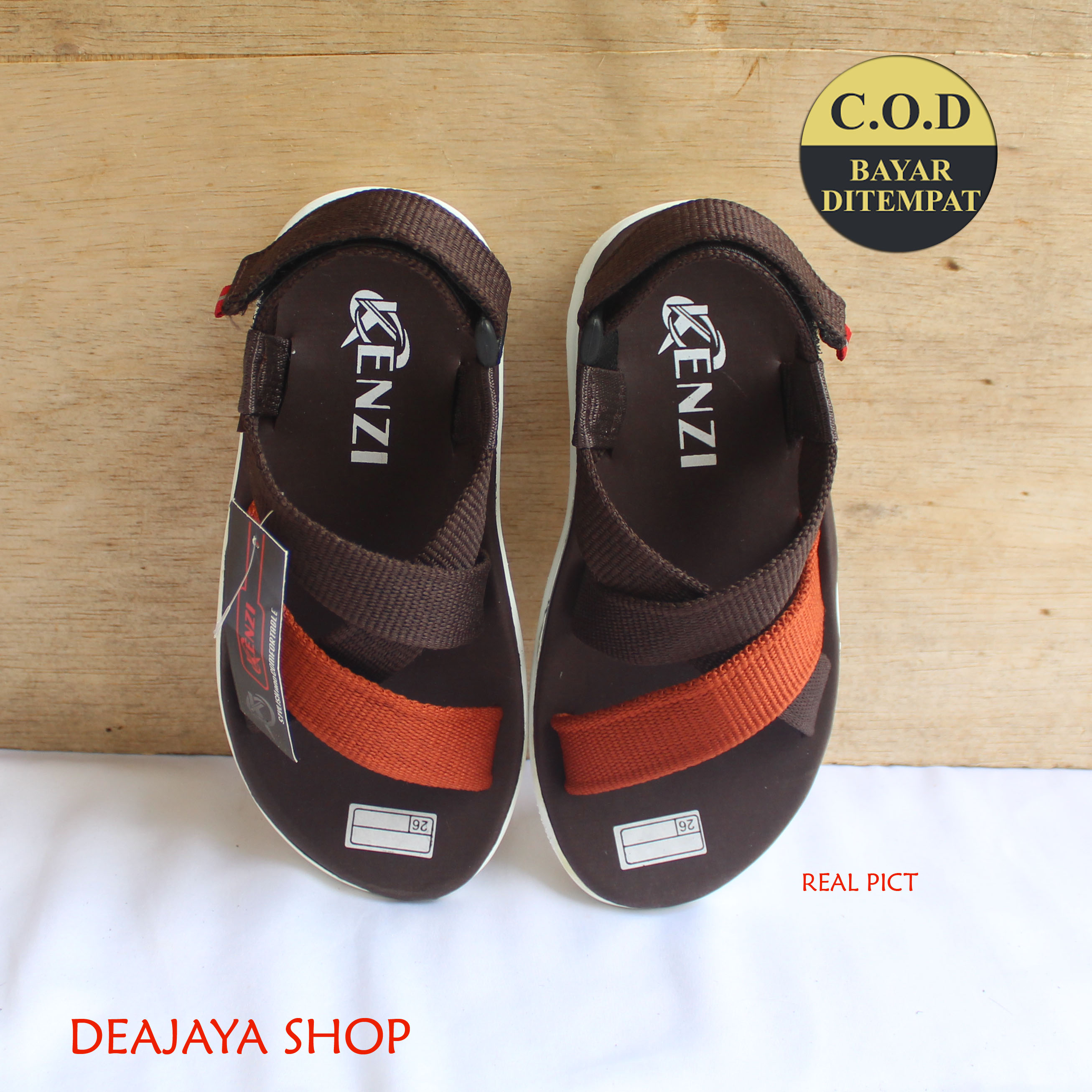 Sandal Anak Model Tali Silang Coklat Bata Usia 4-12 Tahun Sol Putih ...