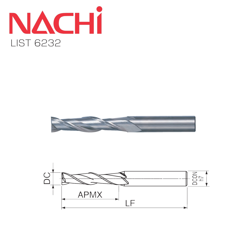 Endmill 8 2F HSS NACHI End Mill 6232 Super Hard Long Milling | Lazada Indonesia