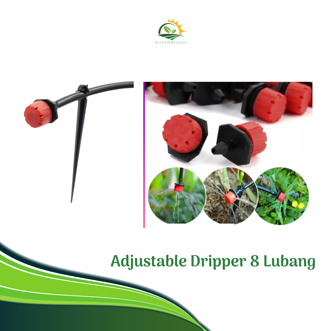 Adjustable Dripper 8 Lubang Drip Putar 360 Derajat Alat Siram Irigasi ...