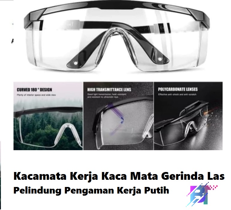 Kacamata Kerja Kaca Mata Gerinda Las Pelindung Pengaman Kerja Putih ...