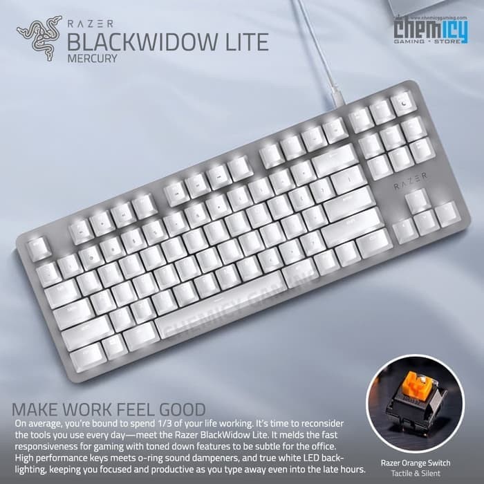 Razer BlackWidow Lite Mercury White TKL Mechanical Gaming Keyboard ...