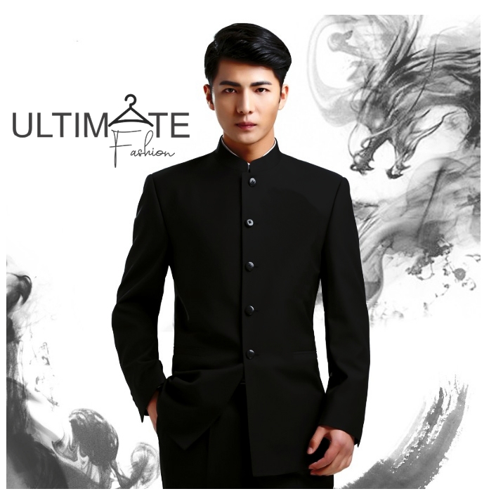 Jas Pria Jas Mandarin Premium Slimfit - Hitam | Lazada Indonesia
