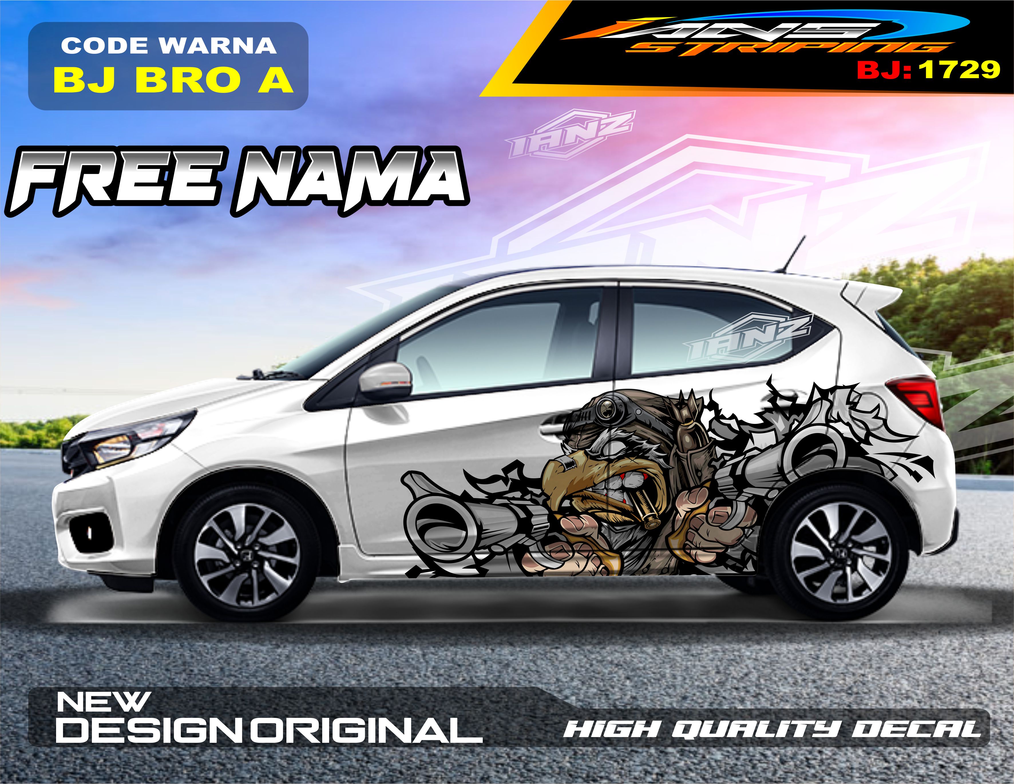 VARIASI STICKER MOBIL BRIO / STIKER MOBIL HONDA JAZZ / VARIASI STIKER ...