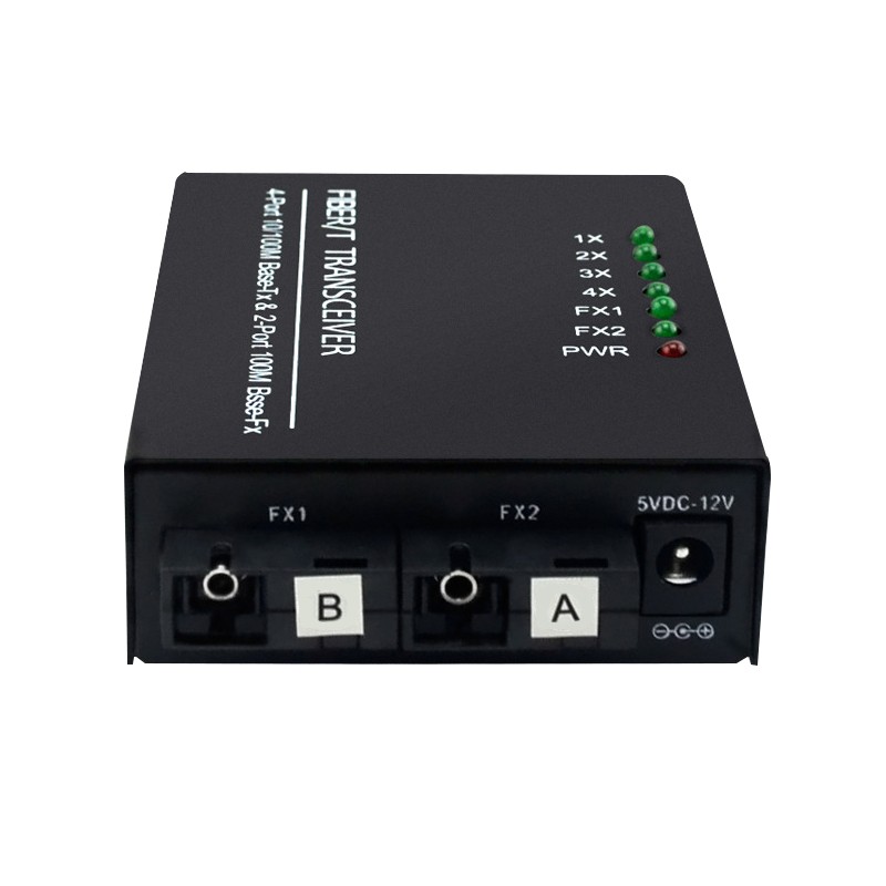 Media Converter 10M/100M 6 Port FO 2 Port LAN Ethernet Fiber RJ45 Fiber Optic Ethernet Converter ...