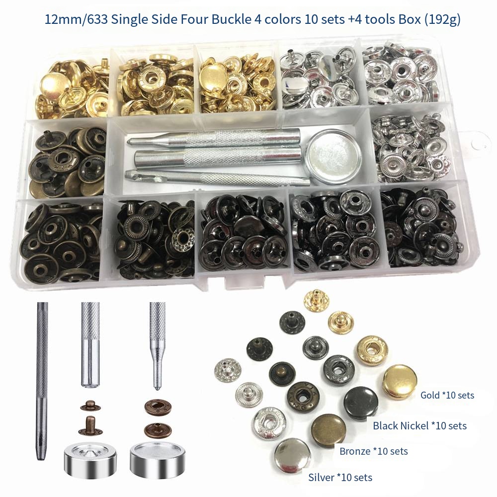 40/80 Set Kancing Jepret Besi Dan Alat Pasang Kancing Snap Button ...