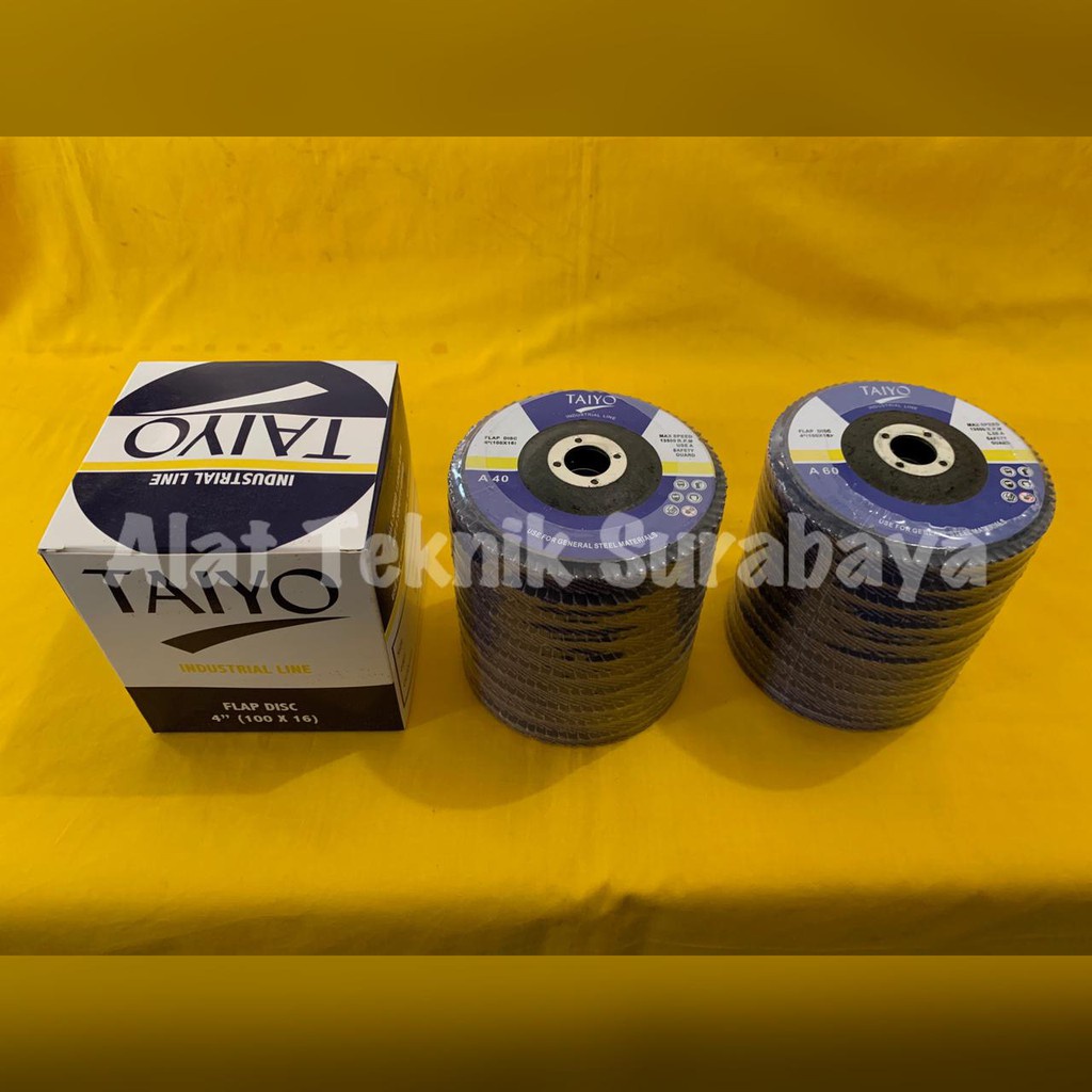 ISI 10 PCS FLAP DISC TAIYO 40 60 80 100 120 150 180 240 BATU AMPLAS ...