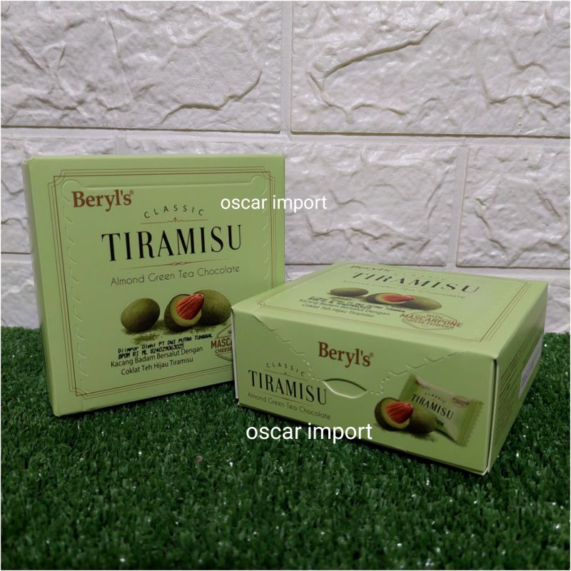 Beryls Almond Tiramisu Green Tea Chocolate 65g box coklat matcha cokelat import halal | Lazada ...