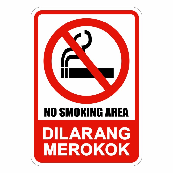 Rambu Sign Dilarang Merokok No Smoking 35cm x 50cm Plat Alumunium ...