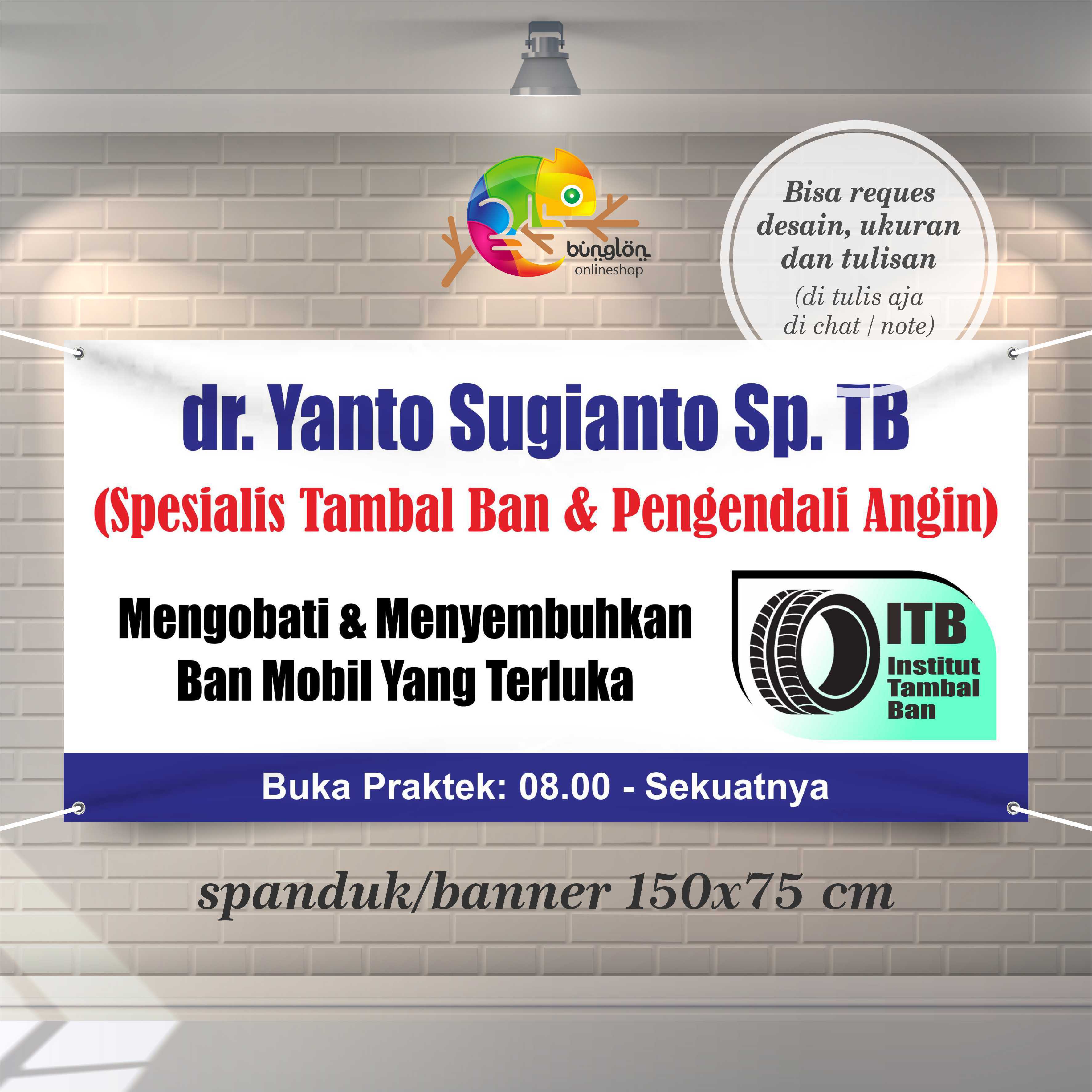 Tambal Ban Logo Size 150x75 Cm Spanduk Banner Tambal Ban Tambah Angin